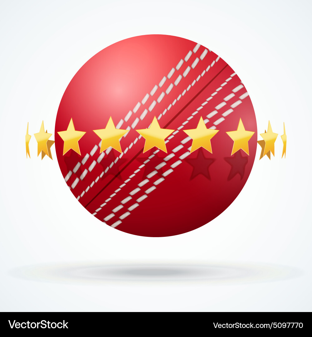 Cricket leather ball Royalty Free Vector Image