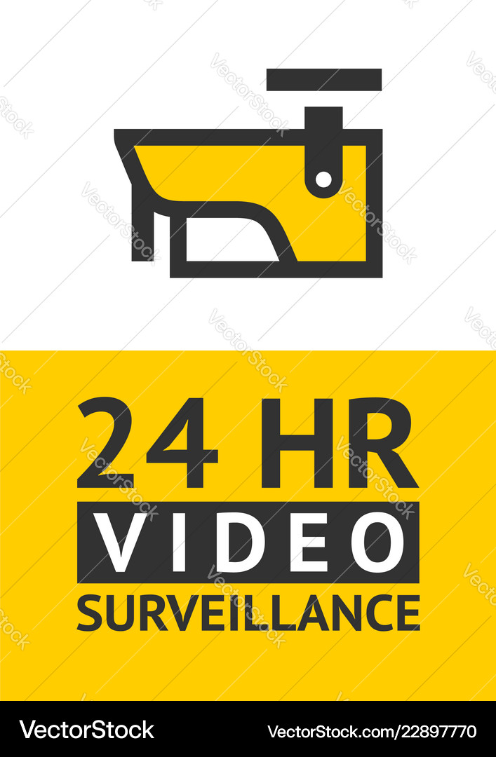 Notice video cctv symbol sticker for print Vector Image