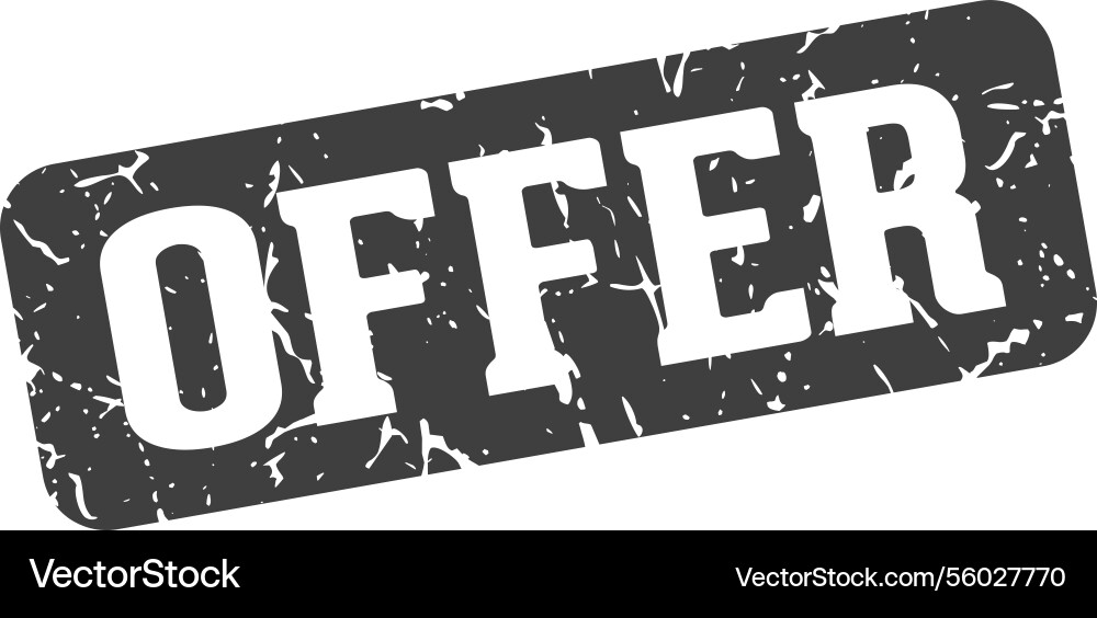 Offer rectangular sign offer stamp Royalty Free Vector Image
