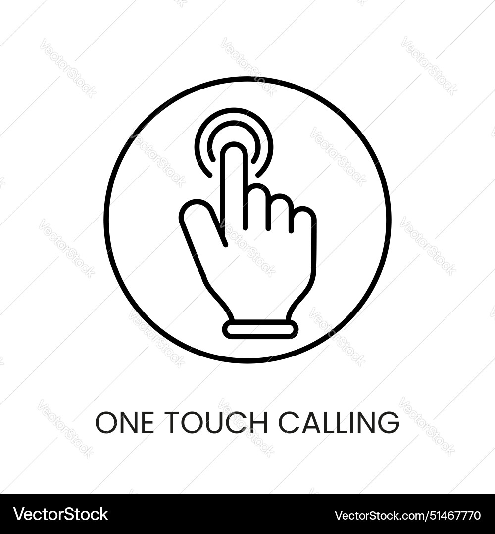 One touch calling line icon for packaging Vector Image