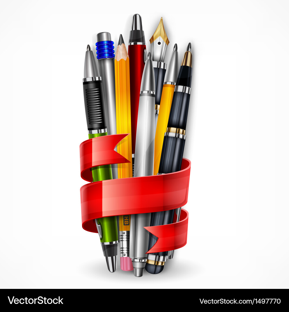 Ribbon Pencil Tied Vector Images (28)