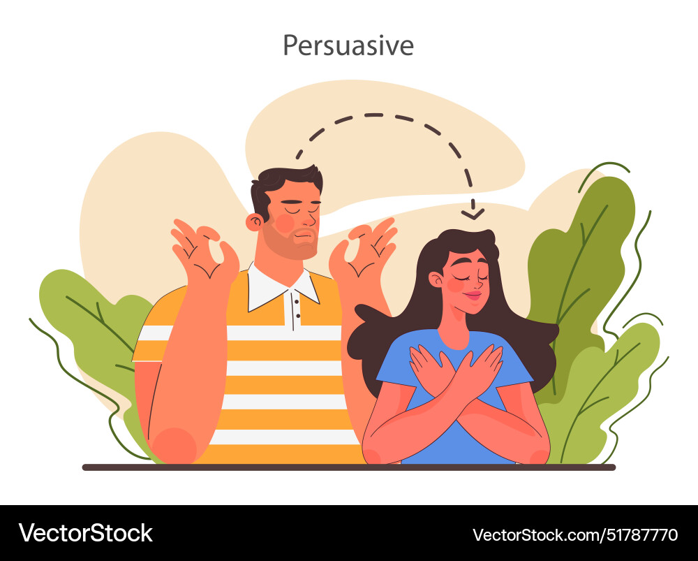 Persuasion soft skill the ability to convince Vector Image