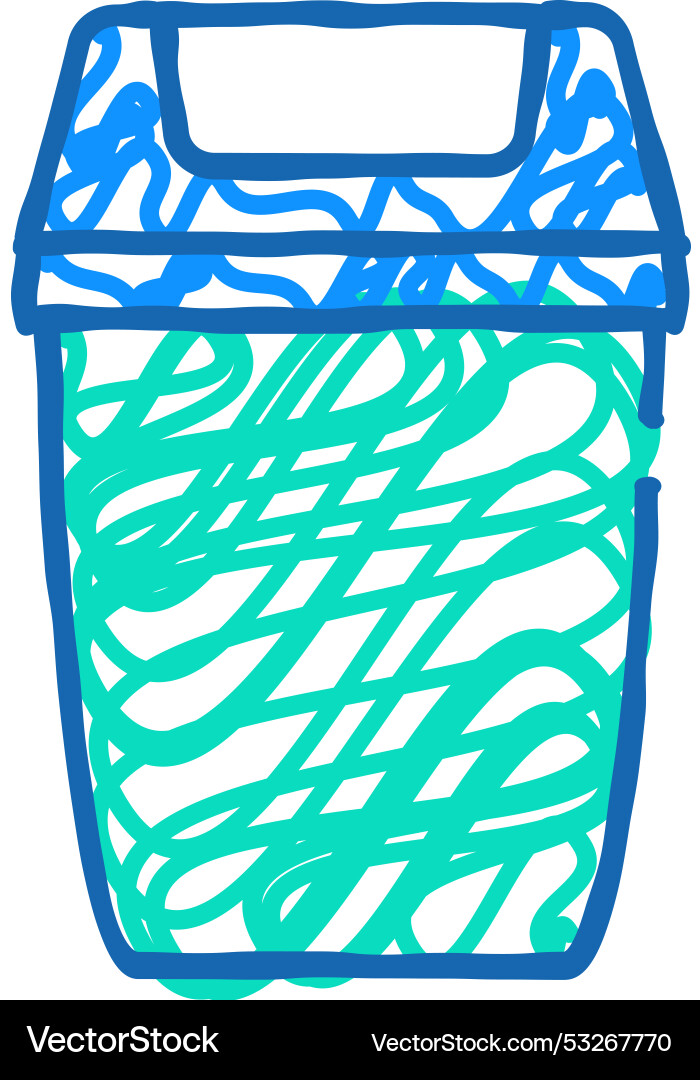 Rubbish bin icon doodle Royalty Free Vector Image