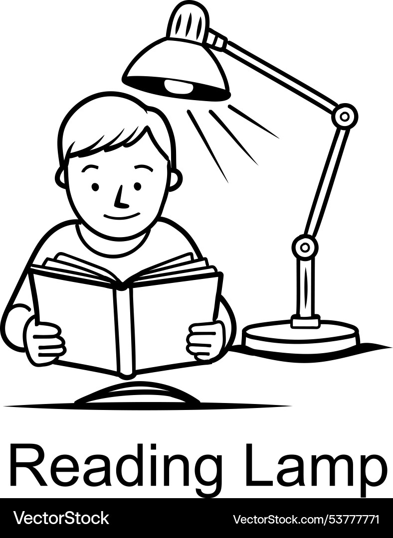 A drawing style icon of reading lamp Royalty Free Vector