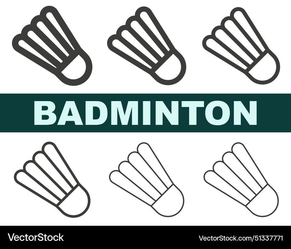 Badminton shuttlecock of different line thickness Vector Image