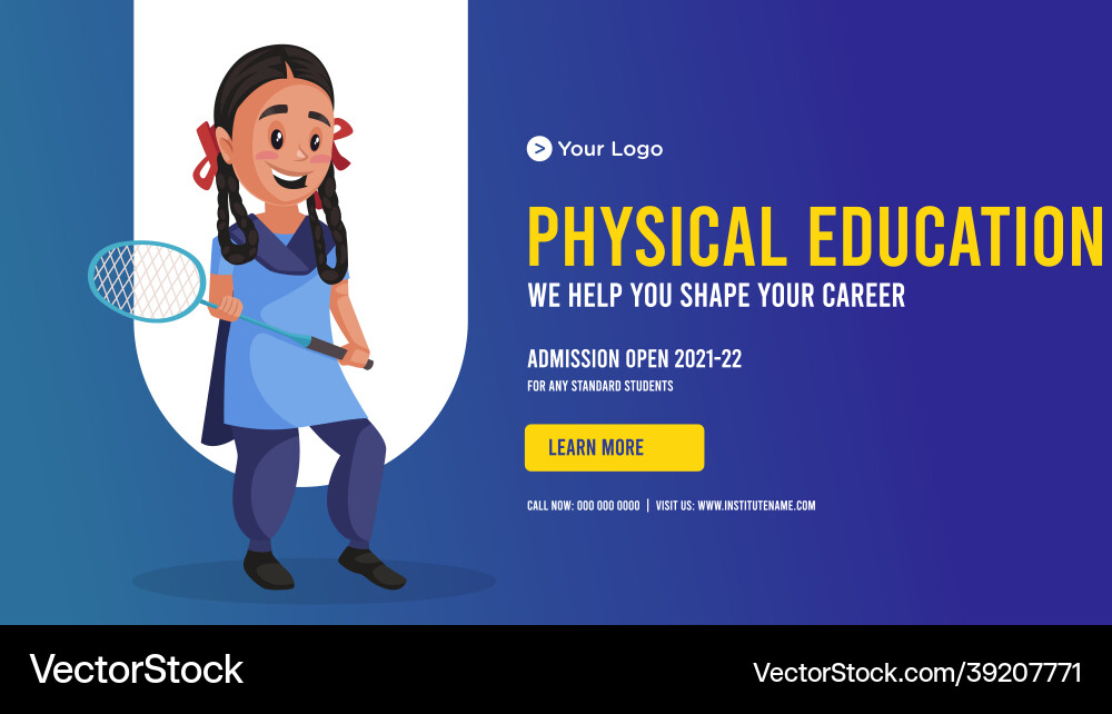Banner design of physical education Royalty Free Vector