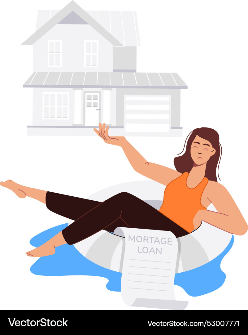 Basic rgba flat of home loan Royalty Free Vector Image