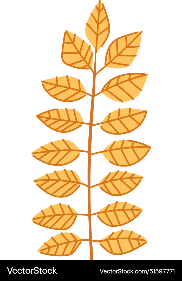 Border gold leaves cartoon Royalty Free Vector Image