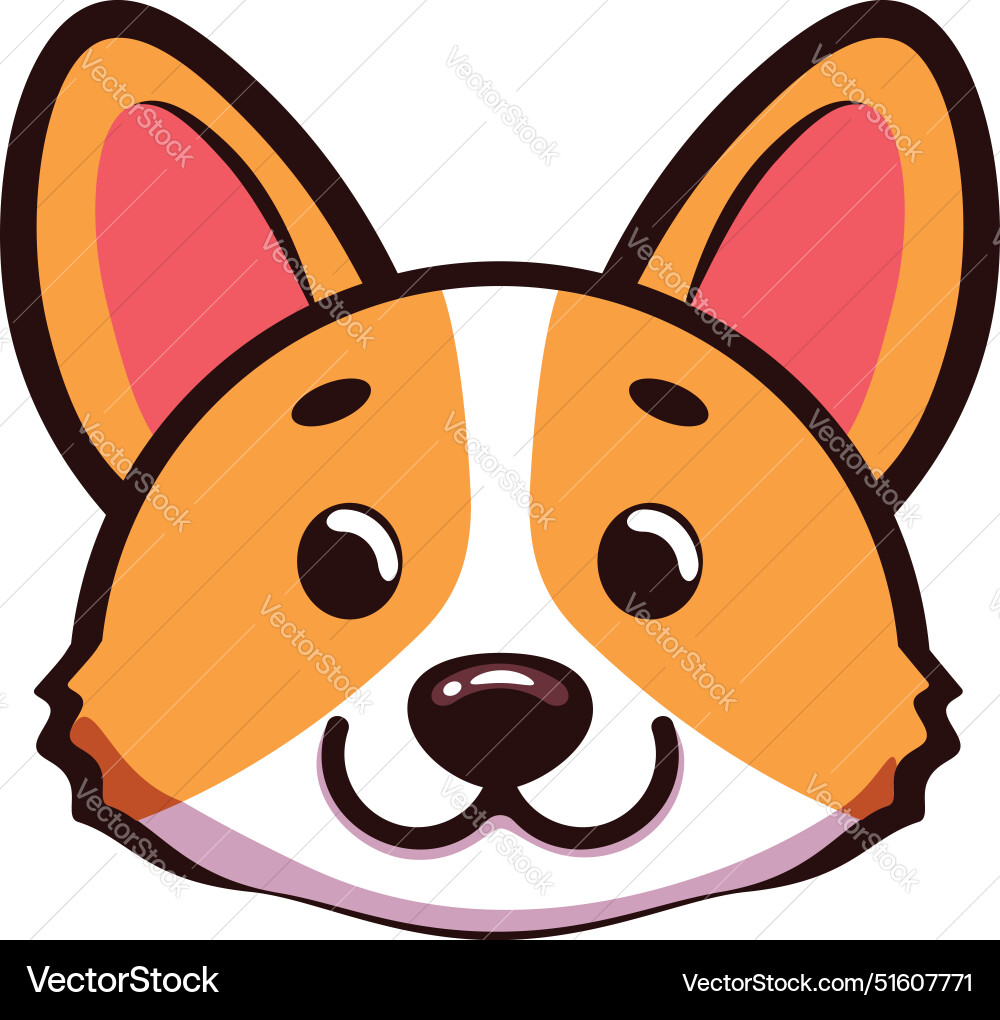 Cartoon corgi head Royalty Free Vector Image - VectorStock