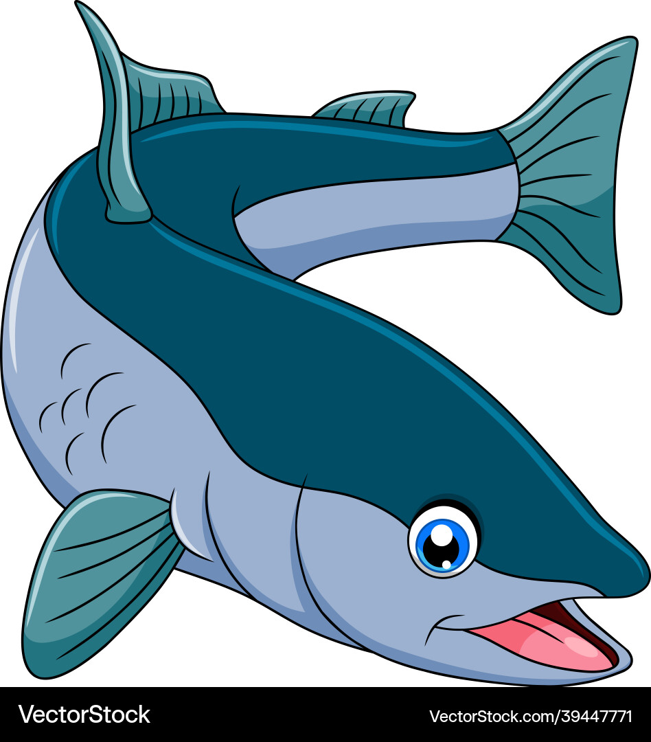 Cute salmon fish cartoon Royalty Free Vector Image