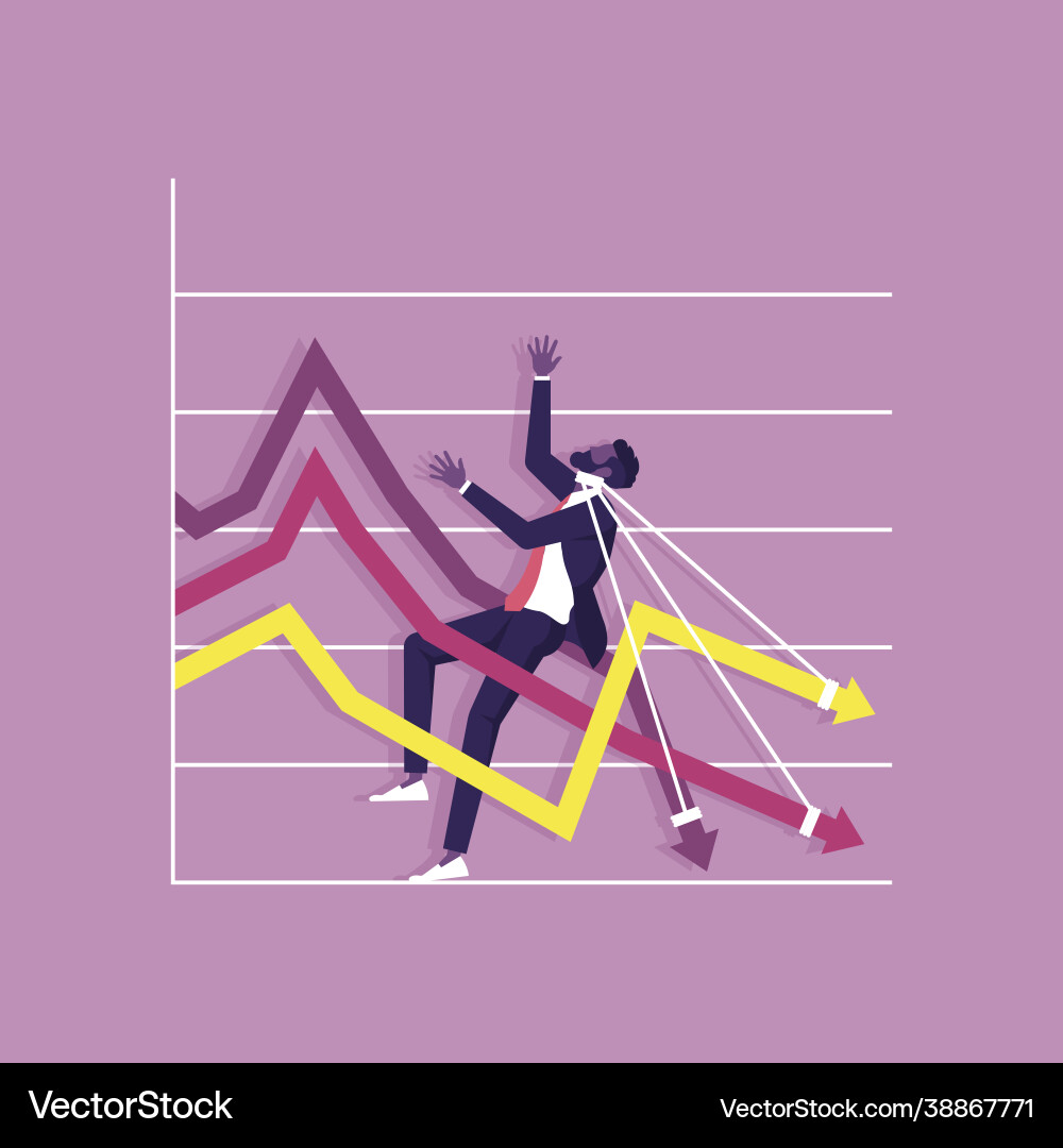 Economic collapse definition concept Royalty Free Vector