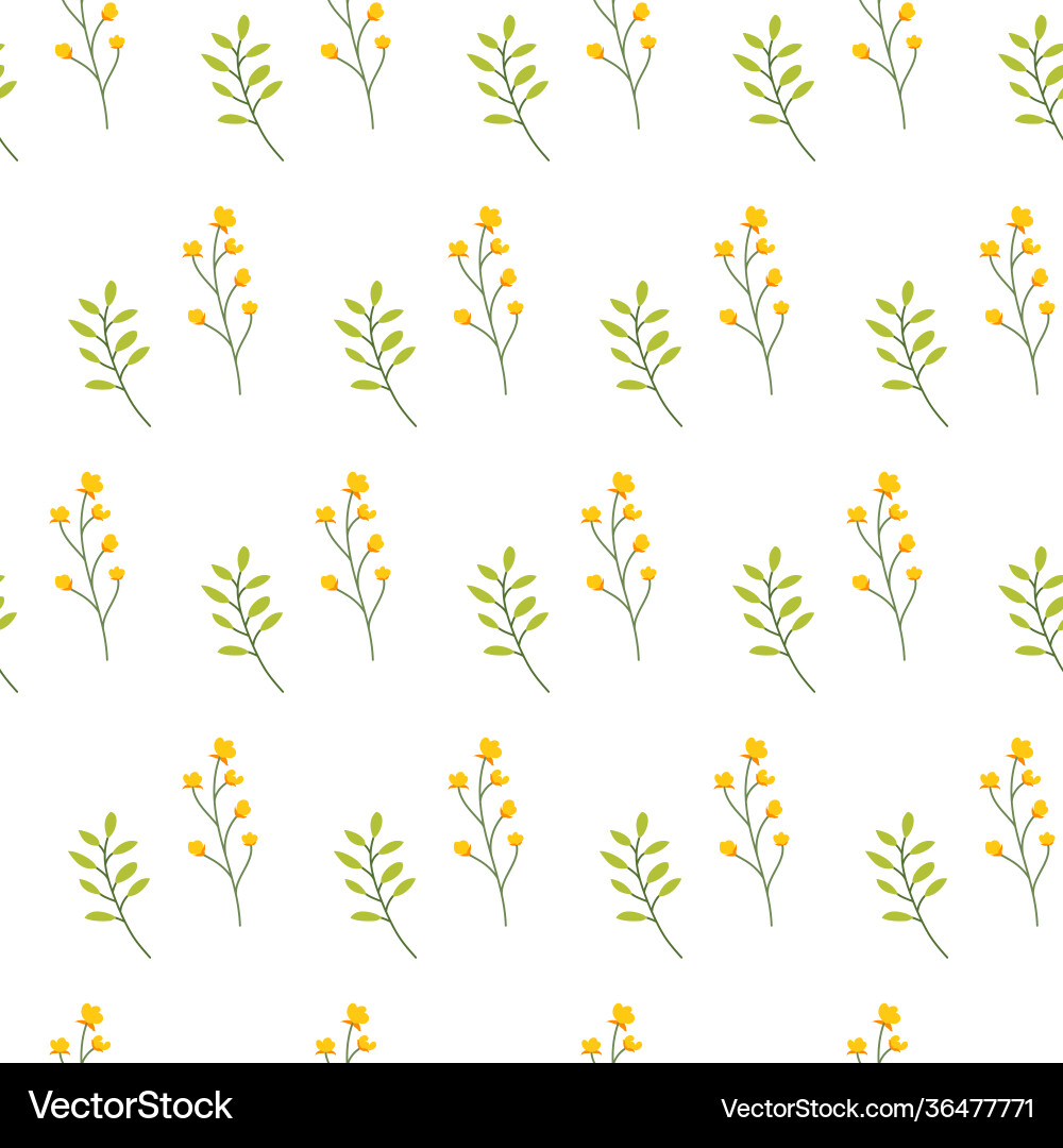 Floral seamless pattern with flowers and leaves Vector Image