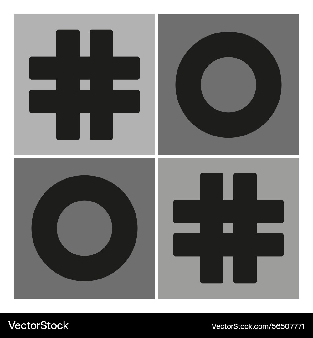 Hashtag symbol shape ring circle icon pattern Vector Image