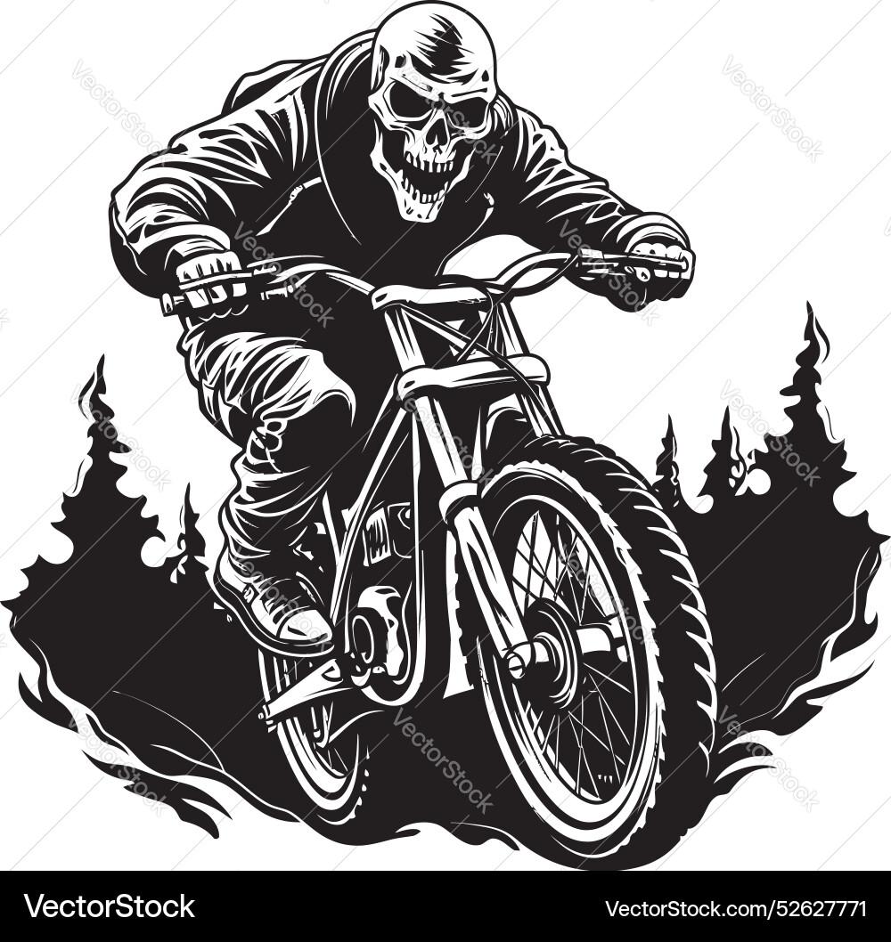 Hell rider emblem motorbike icon design Royalty Free Vector