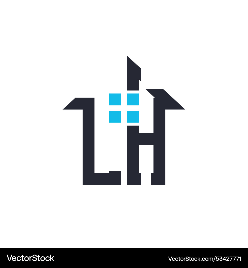 Initials lh house logo design creative letter lh Vector Image