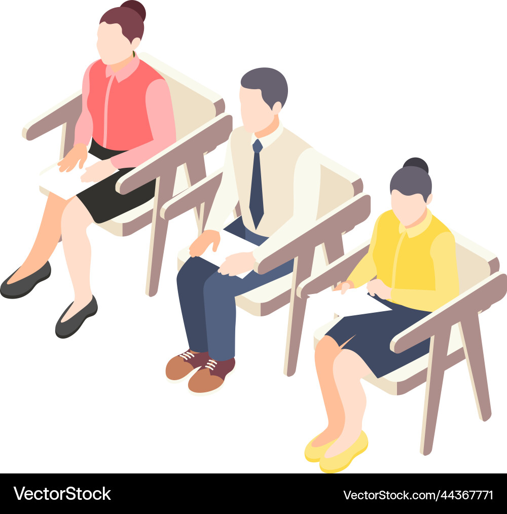 Isometric job candidates Royalty Free Vector Image