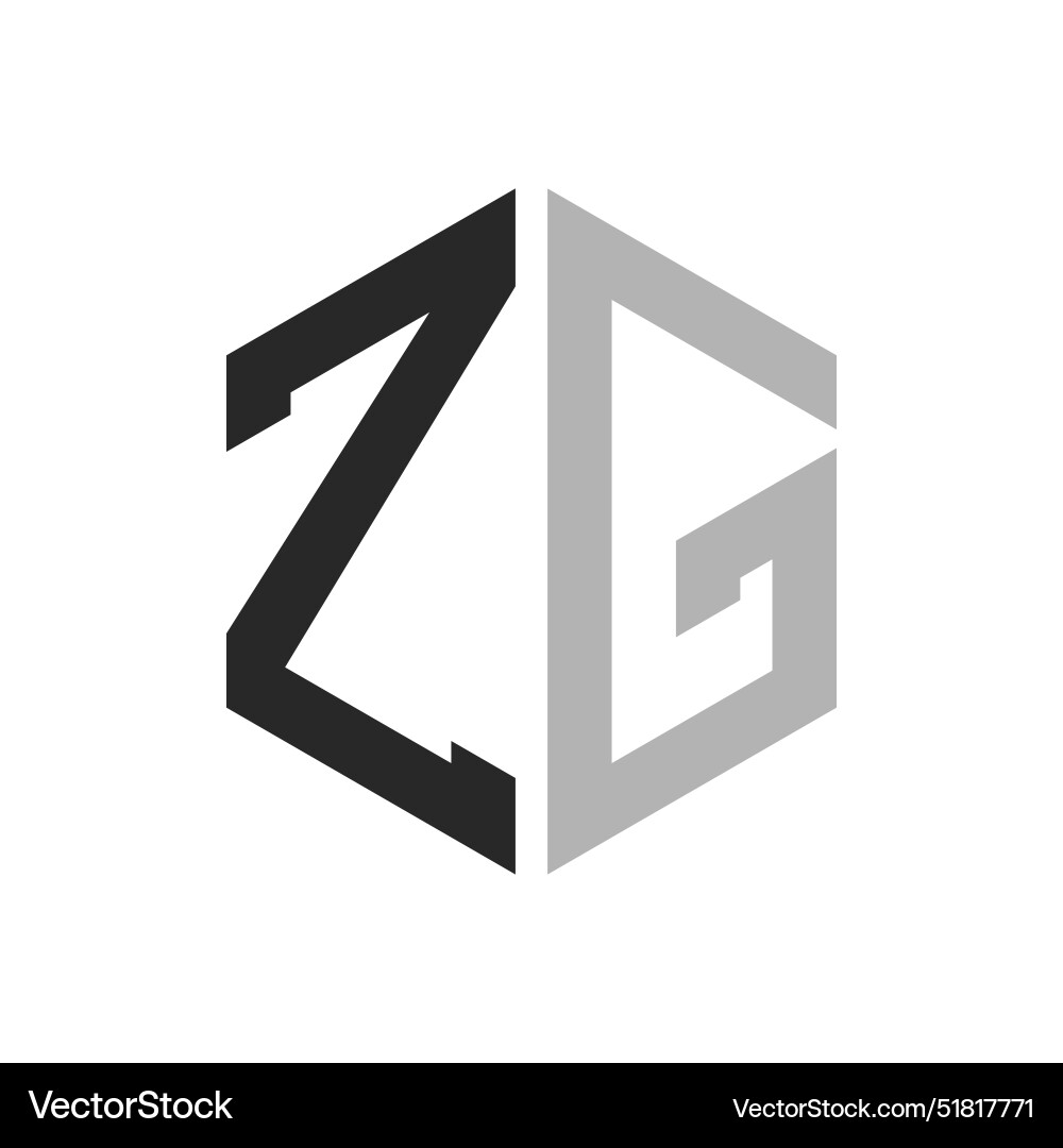 Modern unique hexagon letter zg logo design Vector Image
