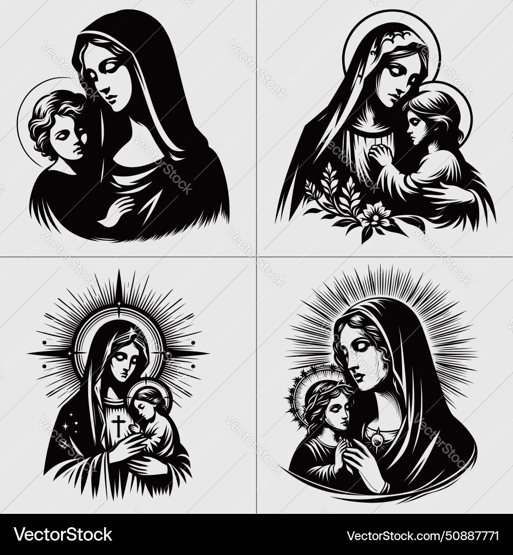 Mother of jesus virgin mary blessed Royalty Free Vector