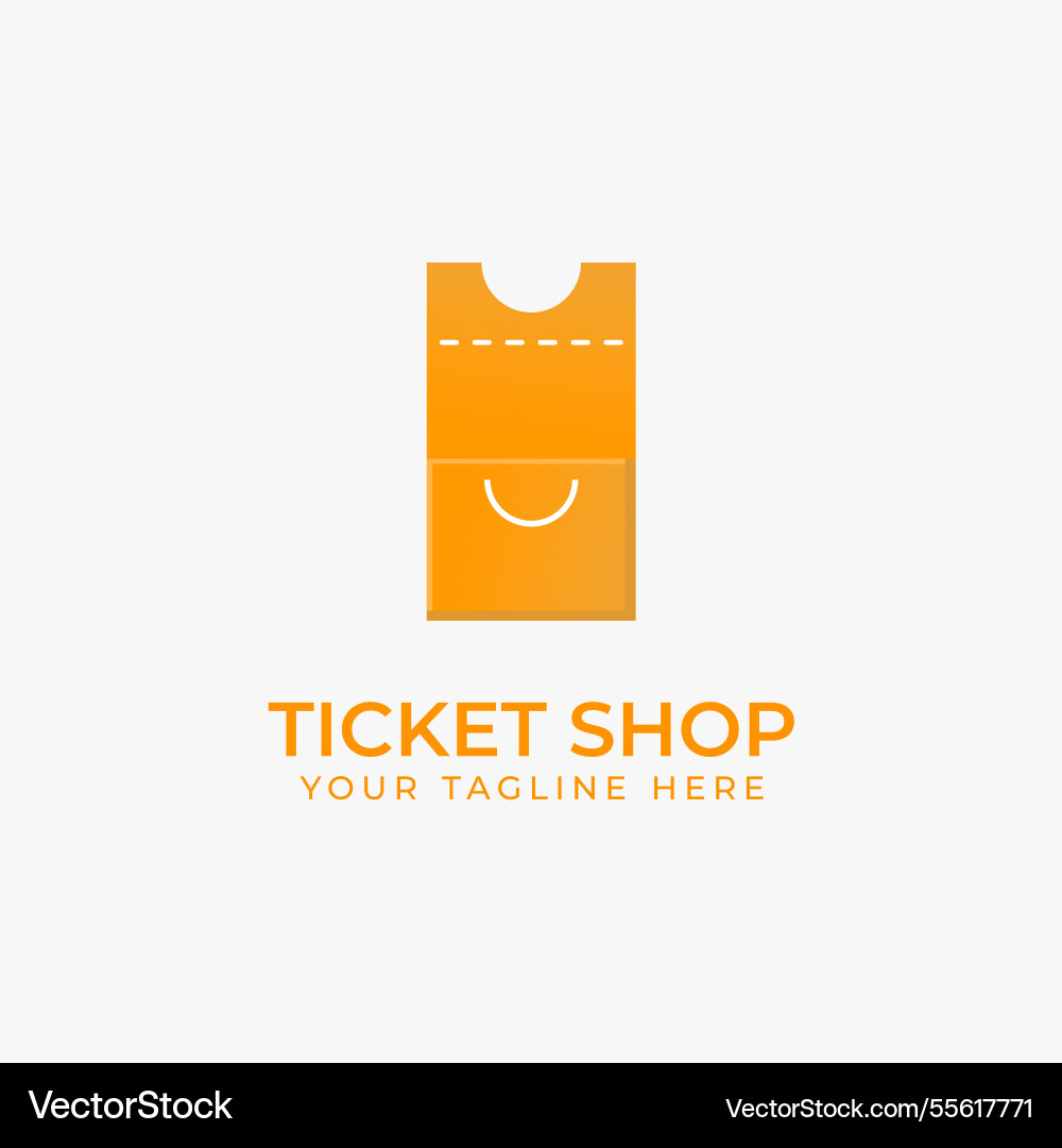 Shop ticket logo combined Royalty Free Vector Image
