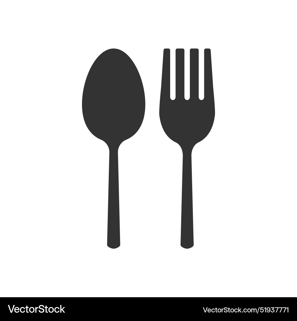 Spoon and fork icon isolated Royalty Free Vector Image