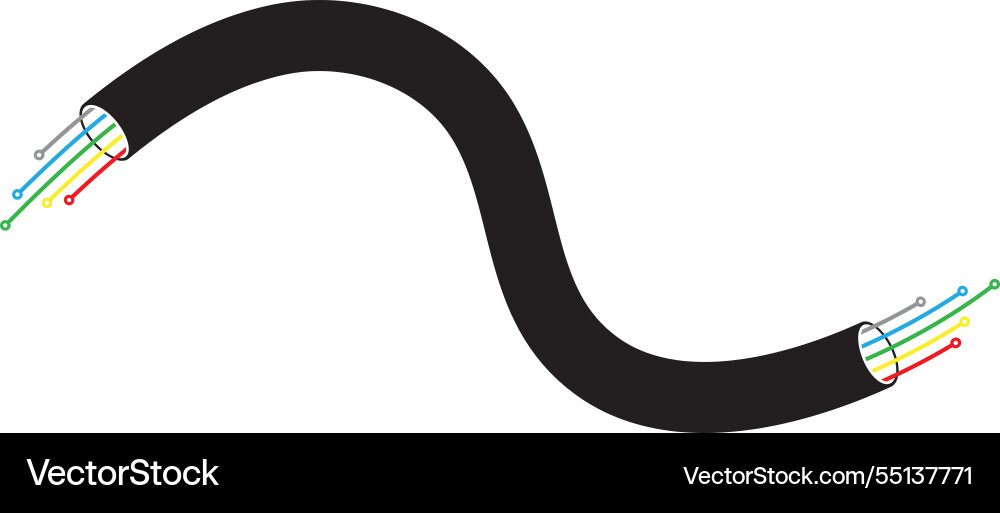 Viber optic cable icon flat design template Vector Image