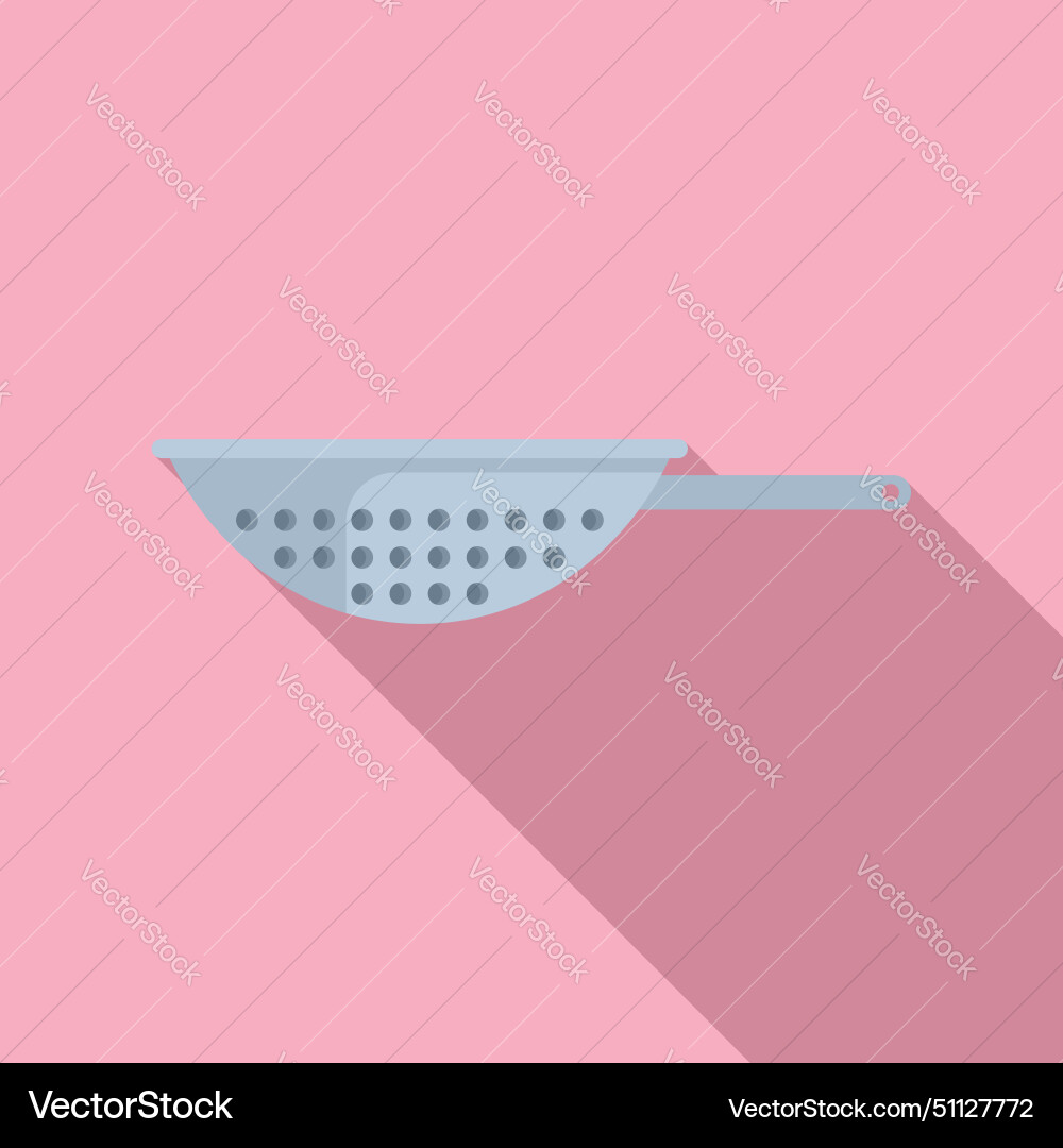 Colander icon flat cook accessory Royalty Free Vector Image