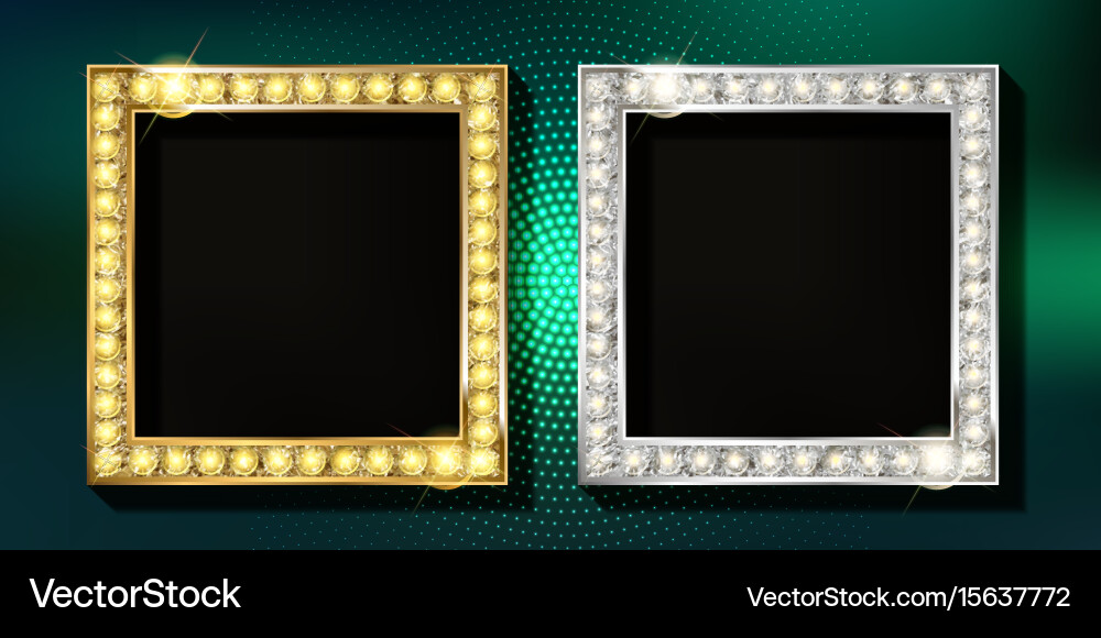 Gold and silver picture frames Royalty Free Vector Image