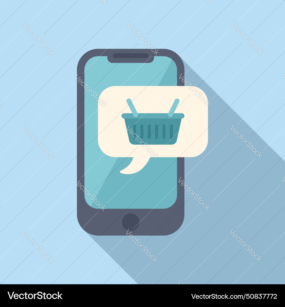 Online phone basket sale icon flat change Vector Image