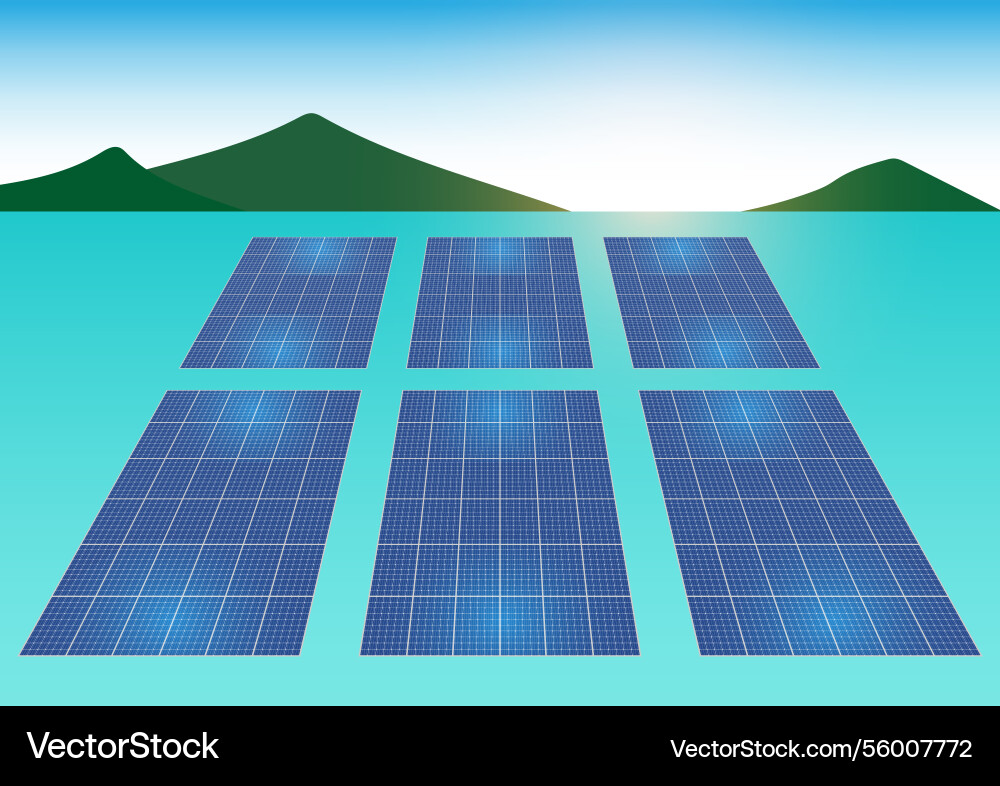 Solar panel cell power plant Royalty Free Vector Image