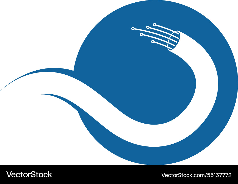 Viber optic cable icon flat design template Vector Image