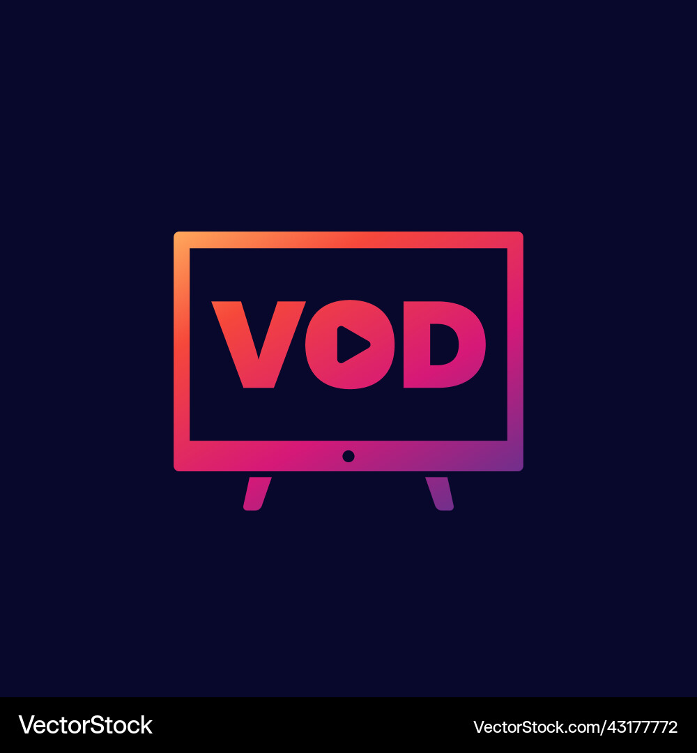 Vod video on demand icon Royalty Free Vector Image