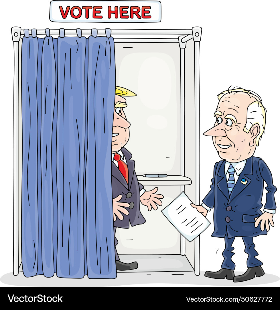 Voters near a polling booth Royalty Free Vector Image