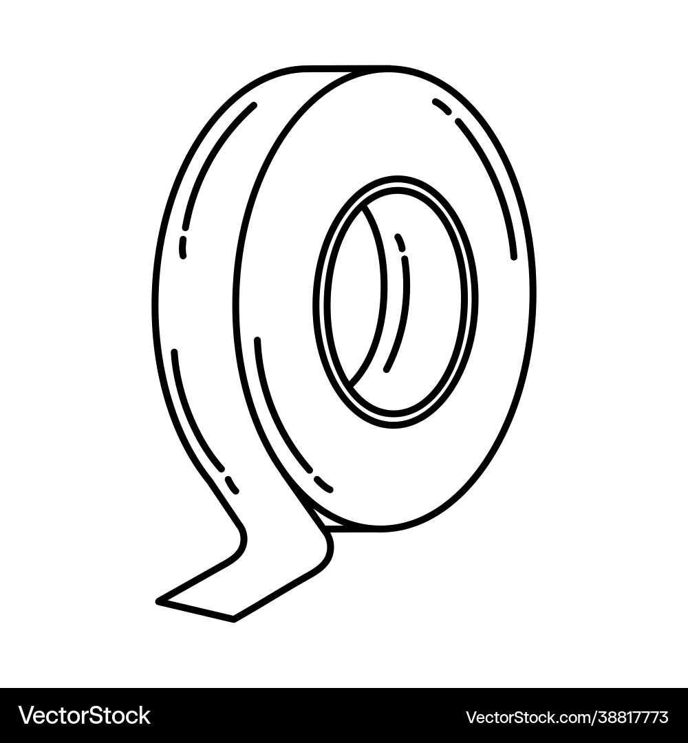 Electrical tape icon doodle hand drawn or outline Vector Image