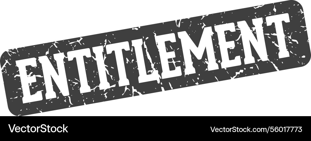 Entitlement rectangular sign entitlement stamp Vector Image