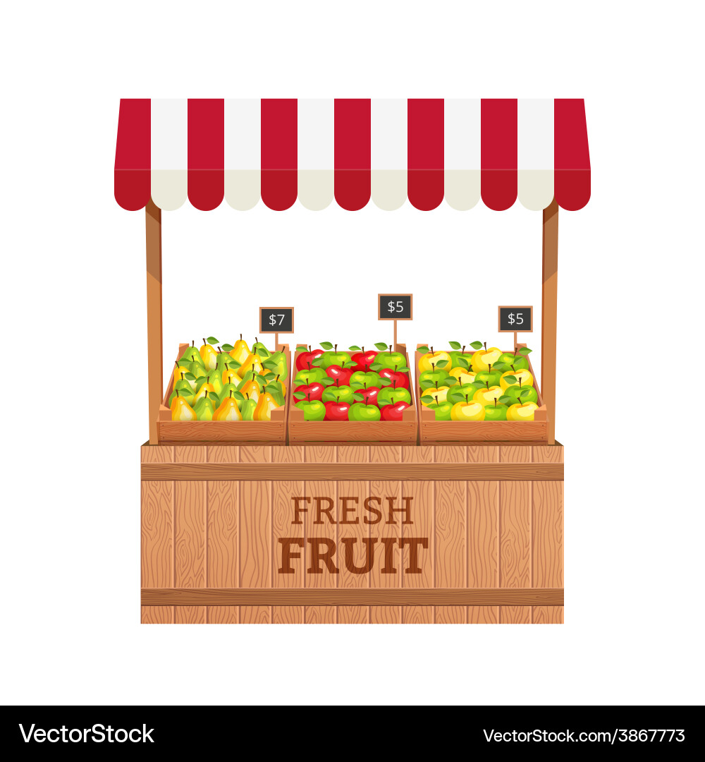 Fruit stand Royalty Free Vector Image - VectorStock