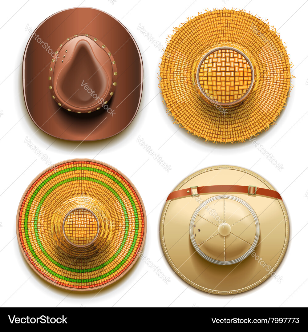 Hats set Royalty Free Vector Image - VectorStock