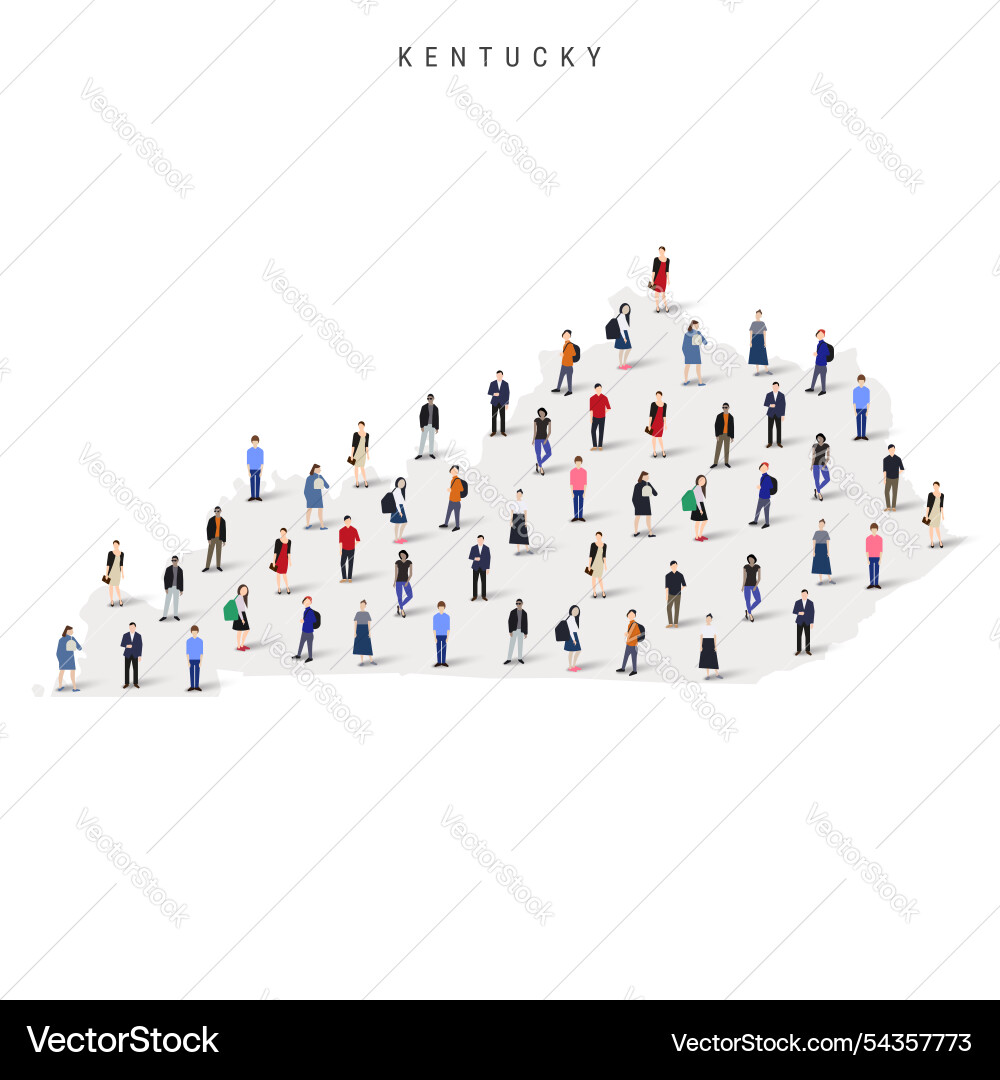 Kentucky us state population map large group Vector Image