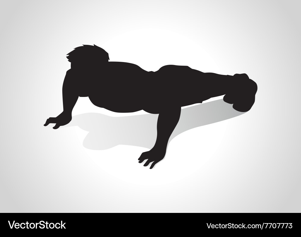 Man Doing Push-Ups Silhouette Royalty Free Vector Image