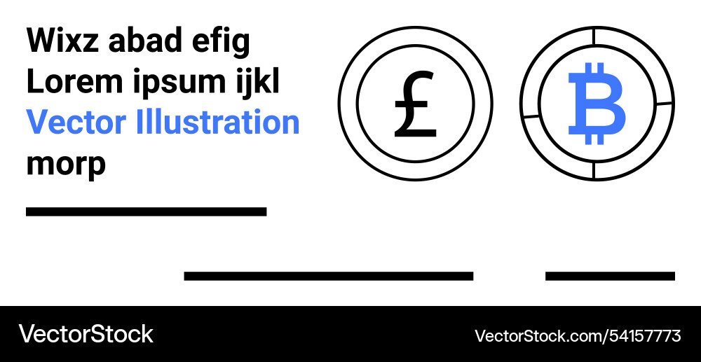 Modern financial symbols with pound and bitcoin Vector Image