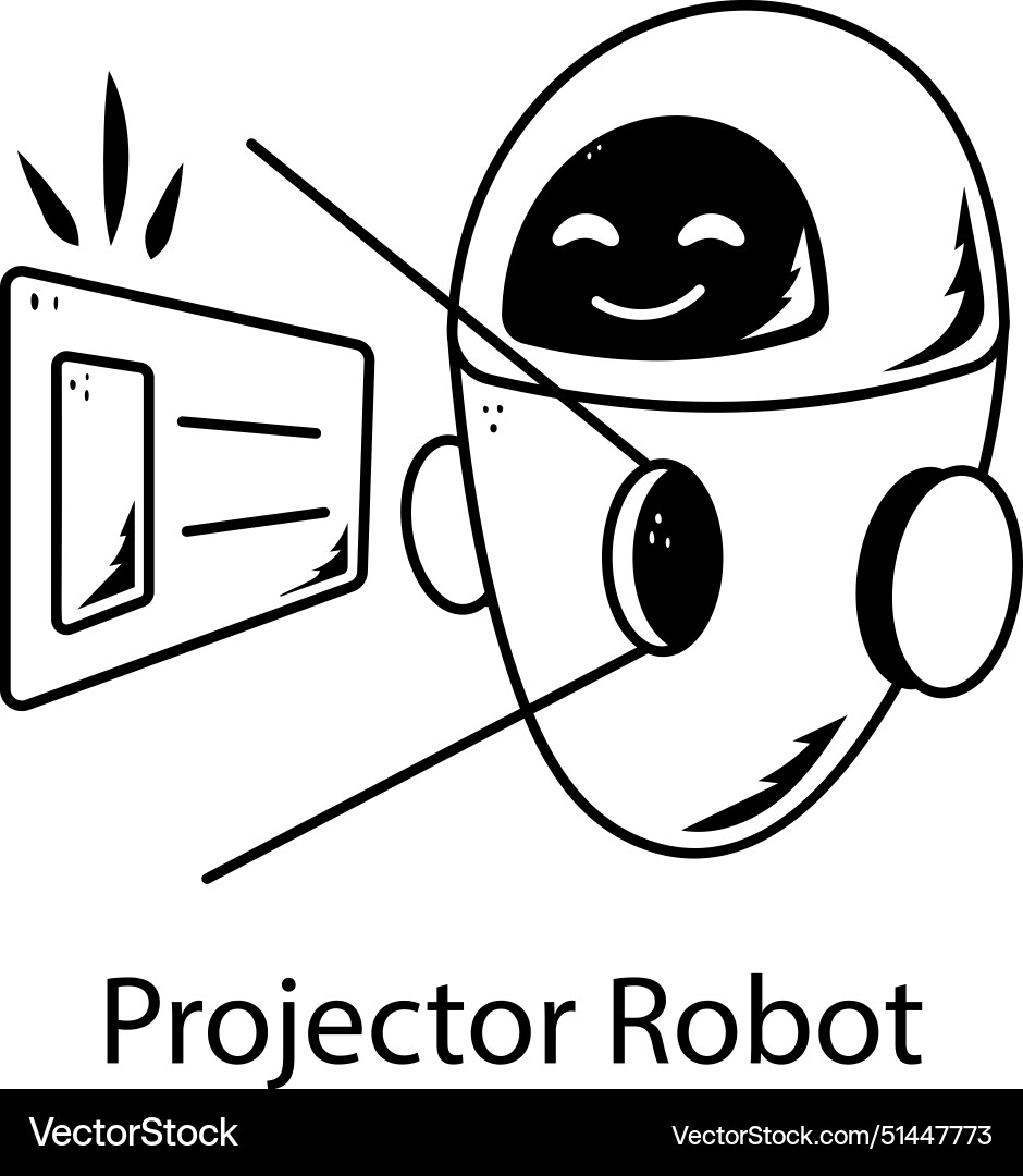 Projector robot Royalty Free Vector Image - VectorStock
