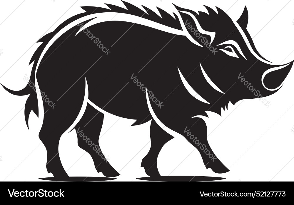 Rampant roar wild boar emblematic graphics boar Vector Image