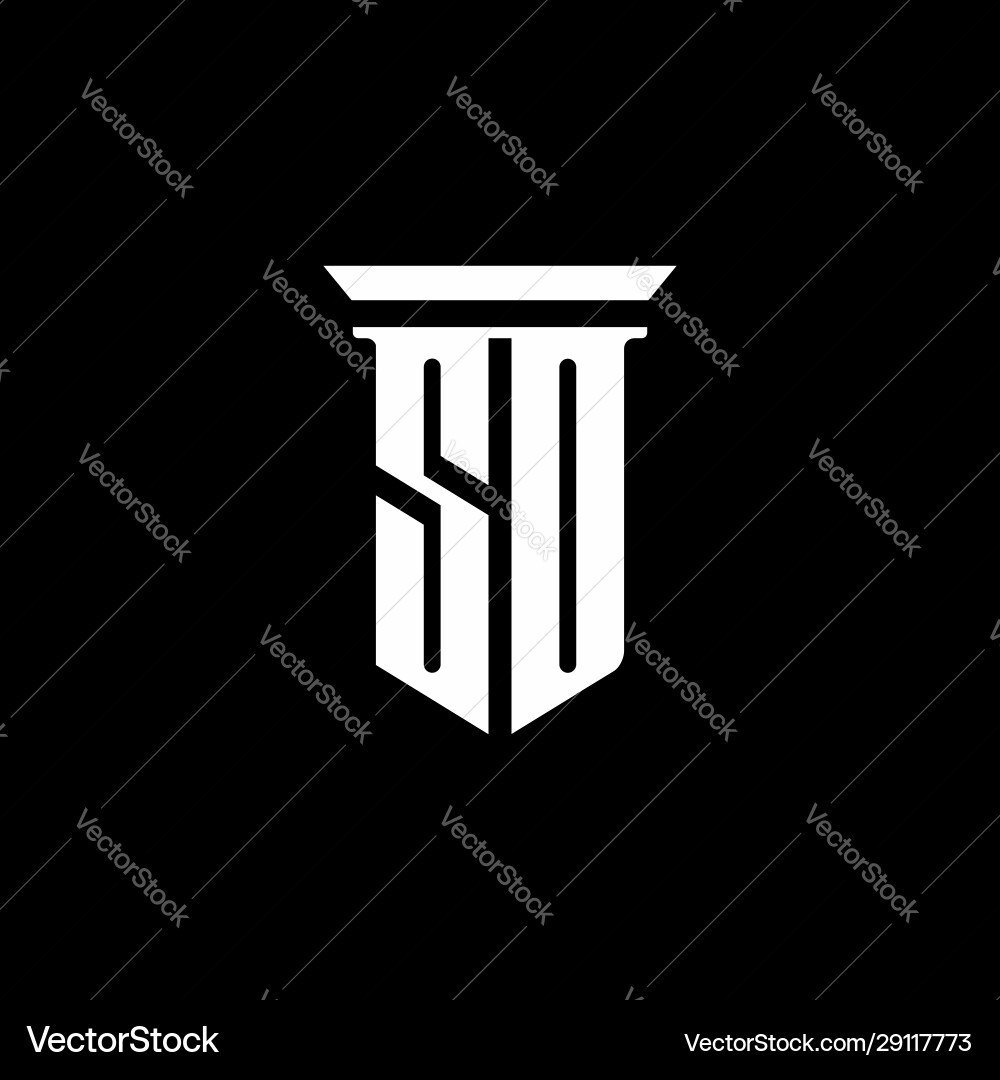 Sd monogram logo with emblem style isolated Vector Image