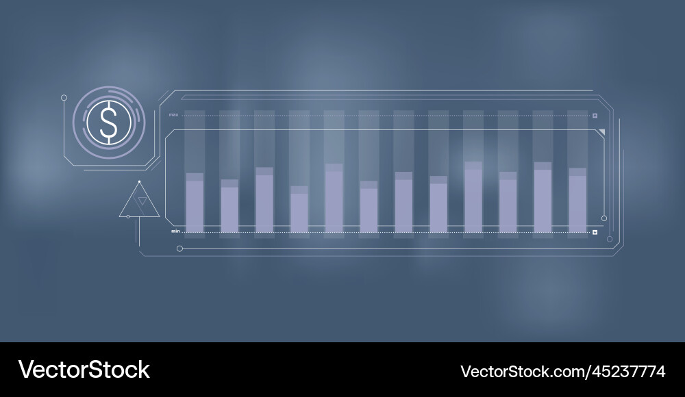 Abstract simple infographics of stable dollar Vector Image