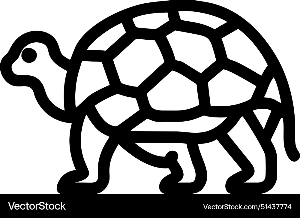 Aldabra giant tortoise turtle white icon Vector Image