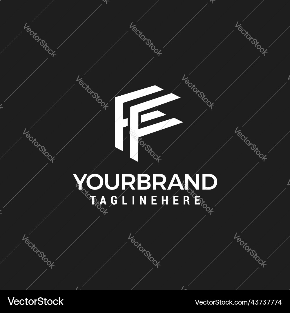 Alphabet letters initials monogram logo ff f Vector Image