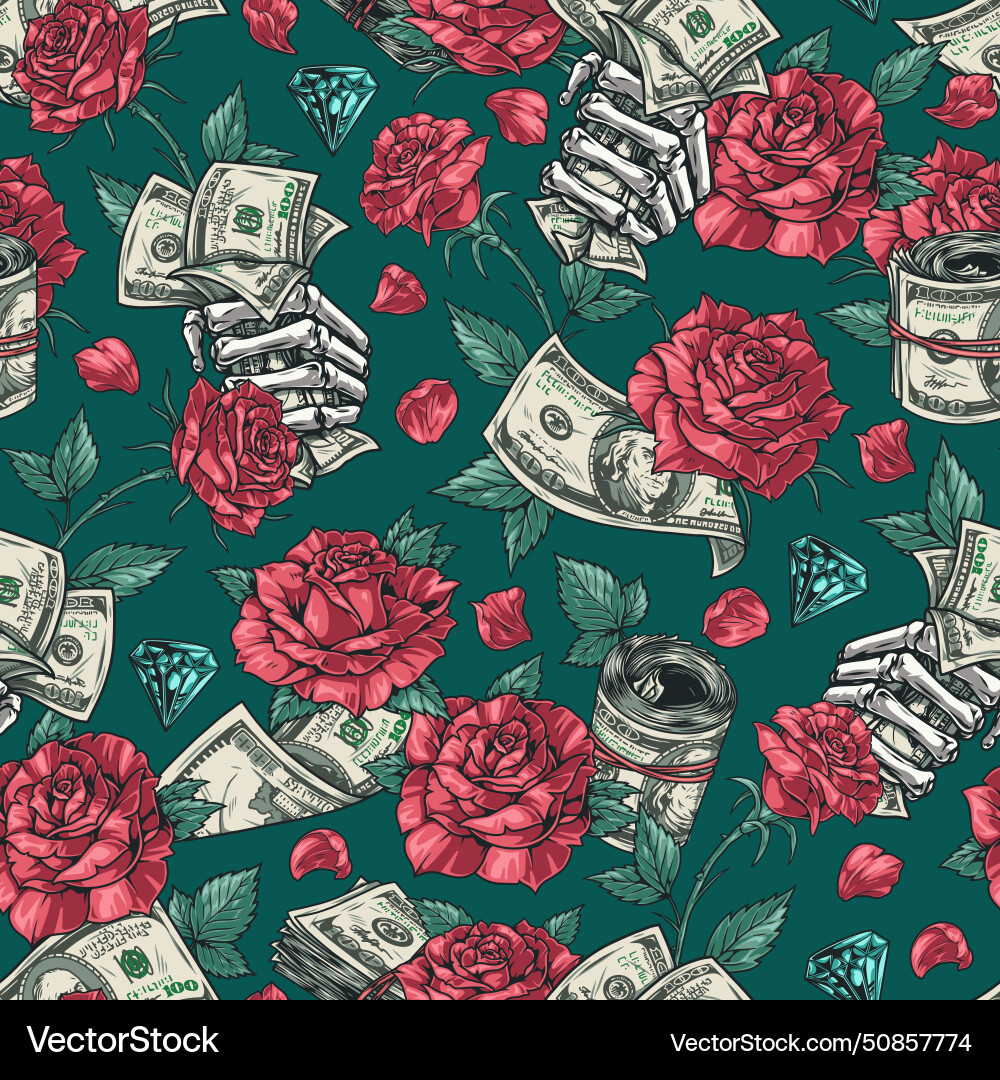 Criminal money seamless pattern colorful Vector Image
