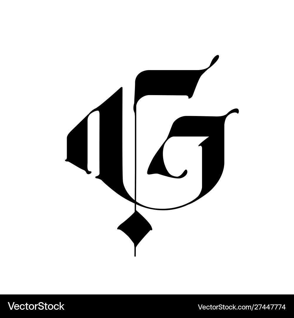 Elegant Gothic 'G' Letter Royalty Free Vector Image
