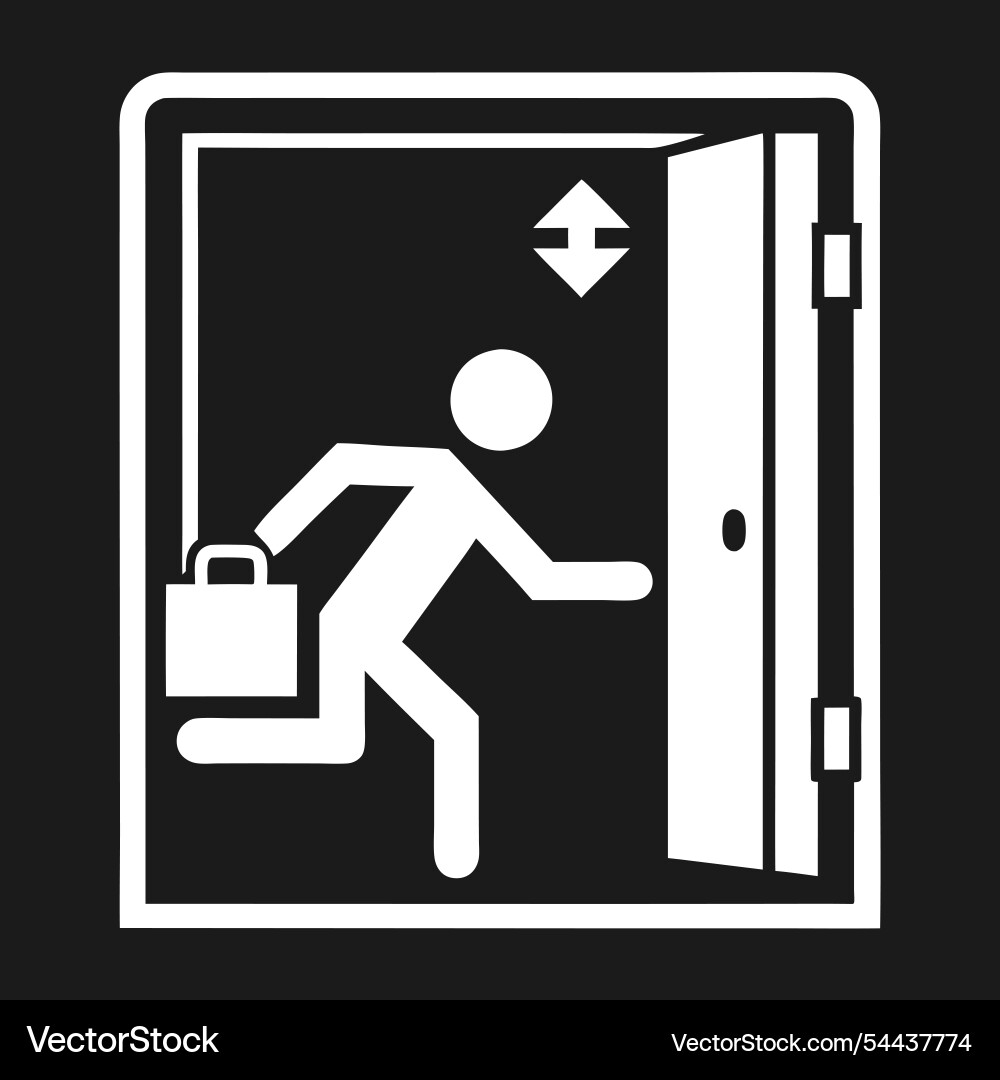 Emergency exit icon Royalty Free Vector Image - VectorStock