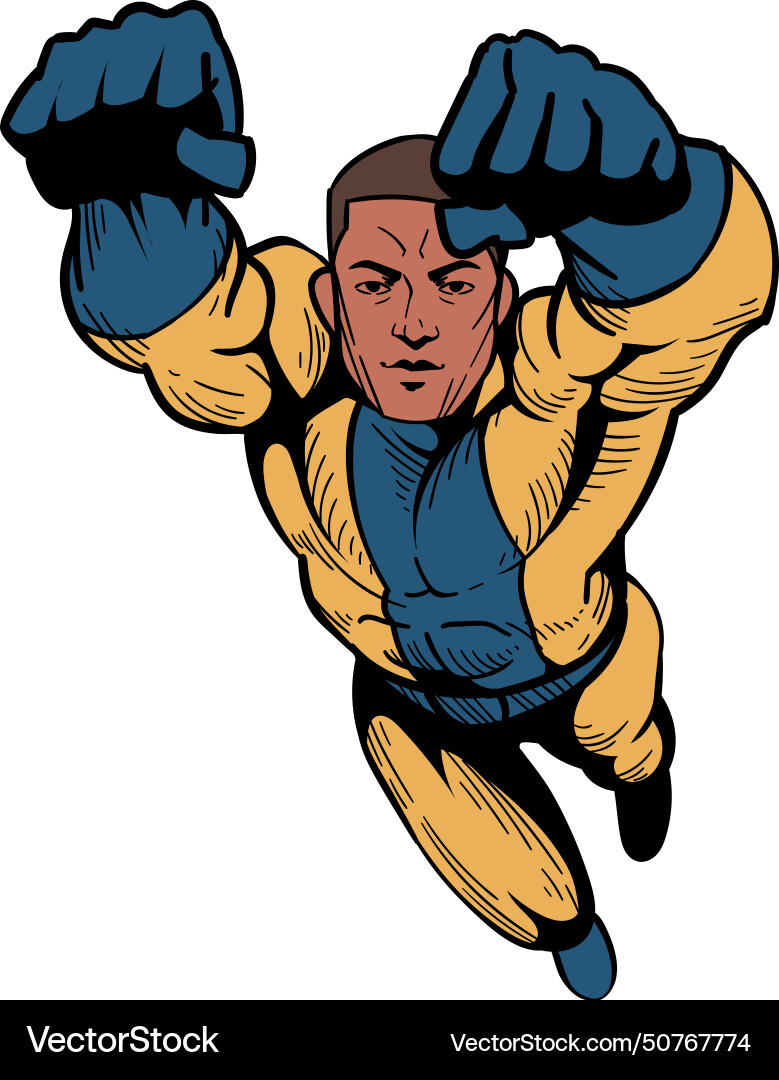 Hero pop art character Royalty Free Vector Image