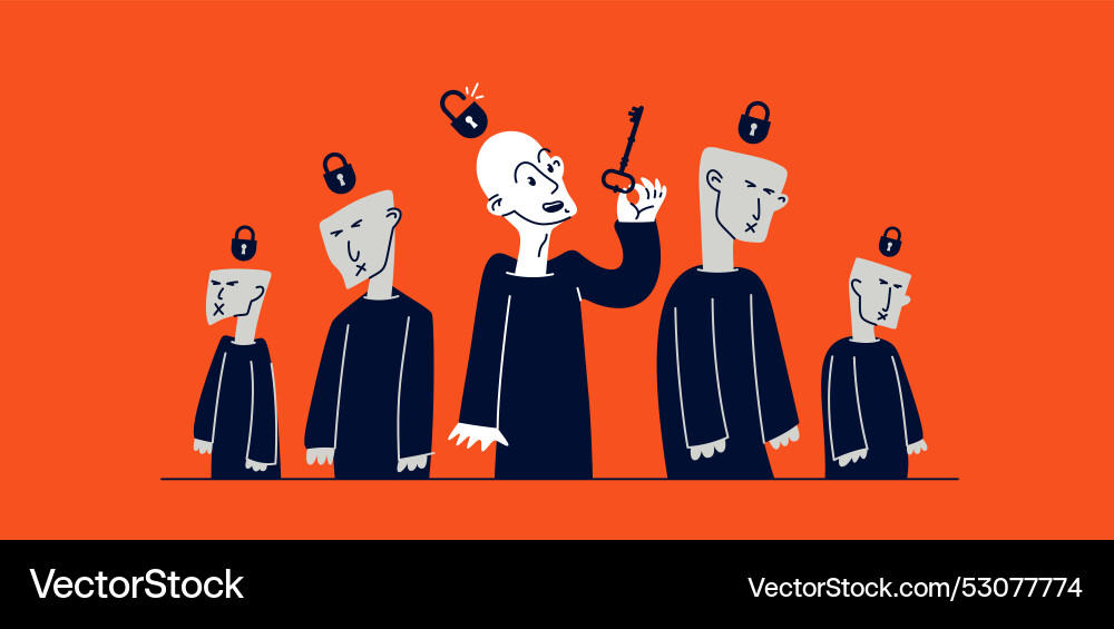 Matrix mind control and totalitarian society Vector Image